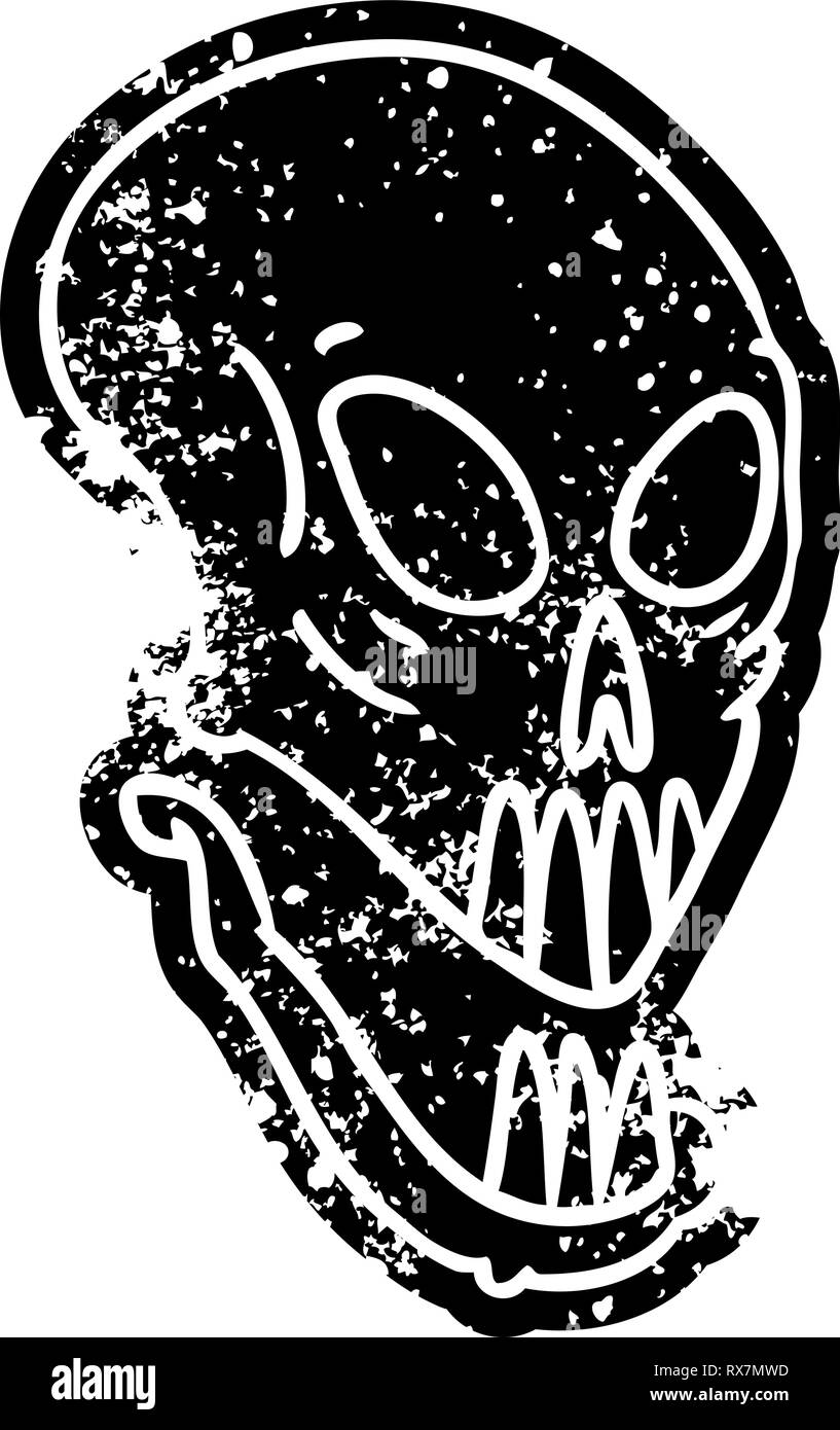 grunge distressed icon of a skull head Stock Vector Image & Art - Alamy