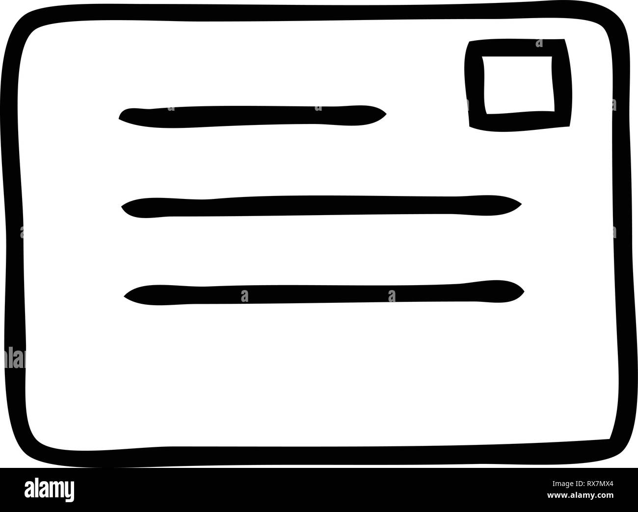 line drawing cartoon of a letter Stock Vector Image & Art - Alamy