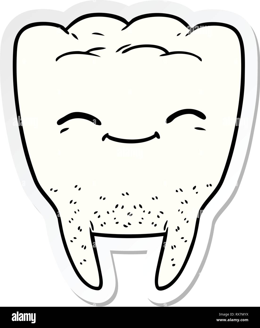 sticker of a cartoon tooth Stock Vector Image & Art - Alamy