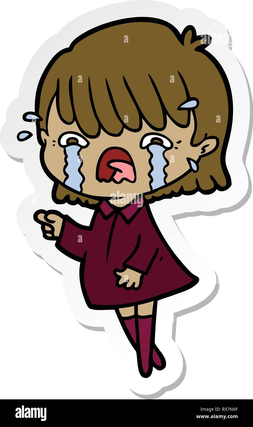 Cartoon girl crying Stock Vector Images - Alamy