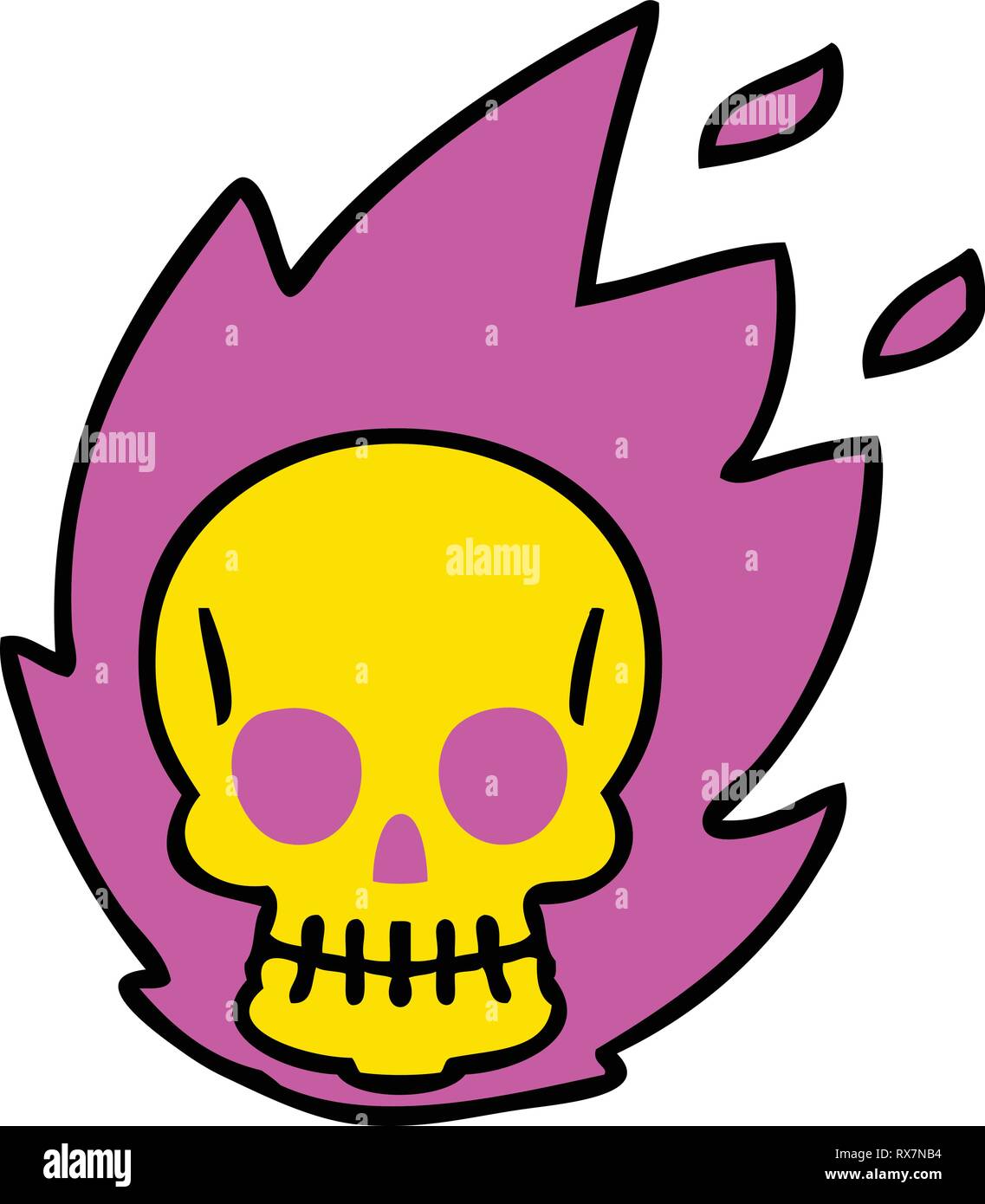 hand drawn quirky cartoon skull Stock Vector Image & Art - Alamy