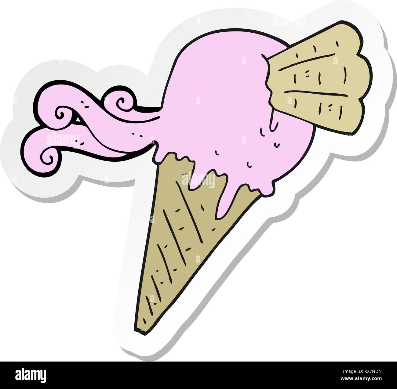 sticker of a cartoon ice cream cone Stock Vector Image & Art - Alamy