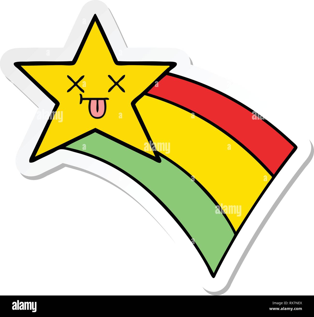 sticker of a cute cartoon shooting rainbow star Stock Vector Image ... sticker of a cute cartoon shooting rainbow star Stock Vector Image ...