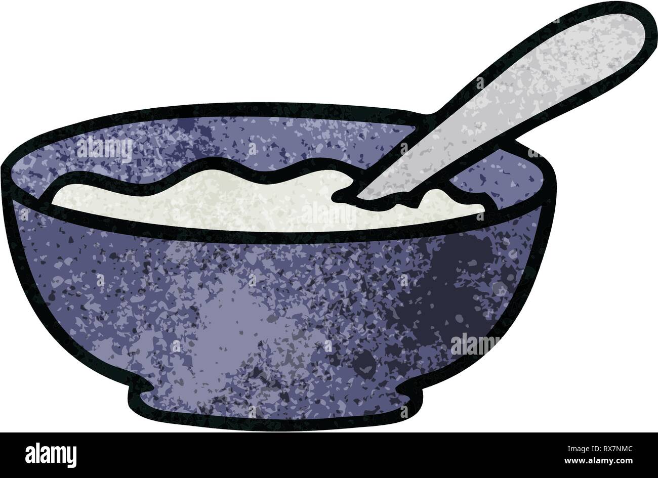 hand drawn quirky cartoon bowl of porridge Stock Vector Image & Art - Alamy