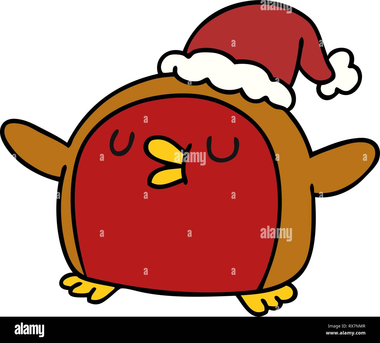 freehand drawn cartoon cute kawaii red robin Stock Vector Image & Art ...