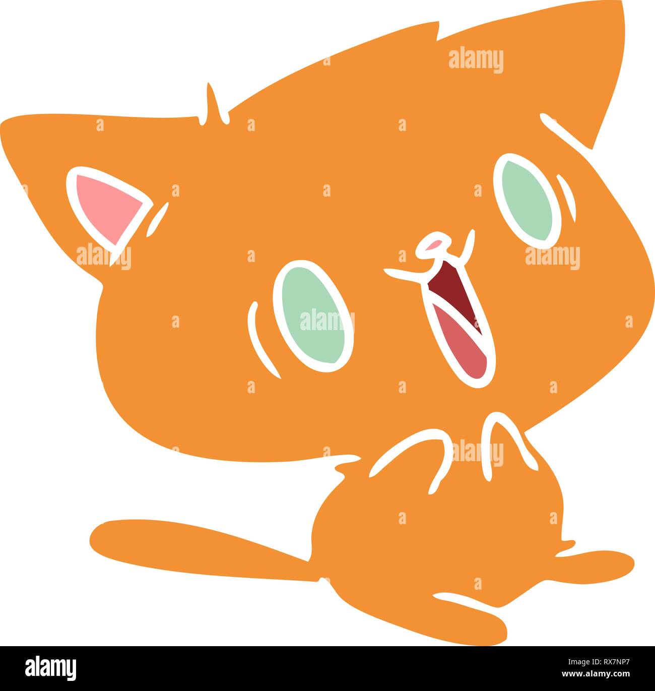 cartoon illustration of cute kawaii cat Stock Vector Image & Art - Alamy