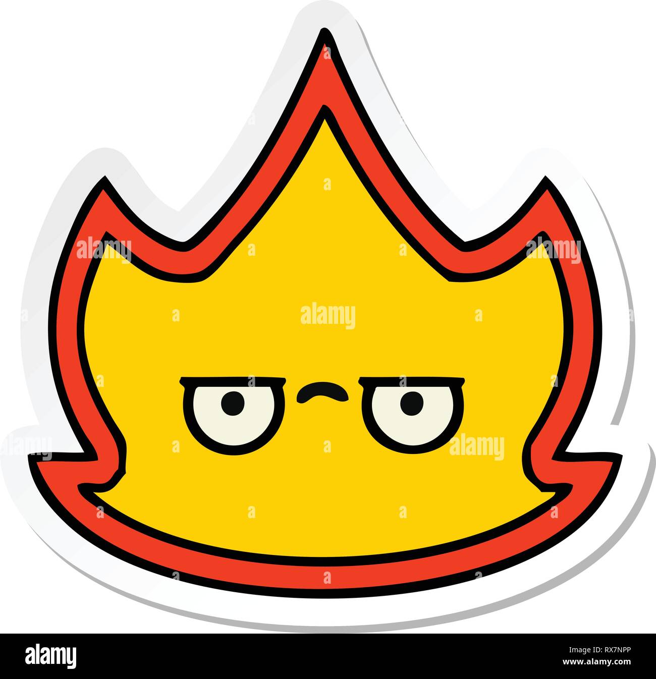 sticker of a cute cartoon fire Stock Vector Image & Art - Alamy