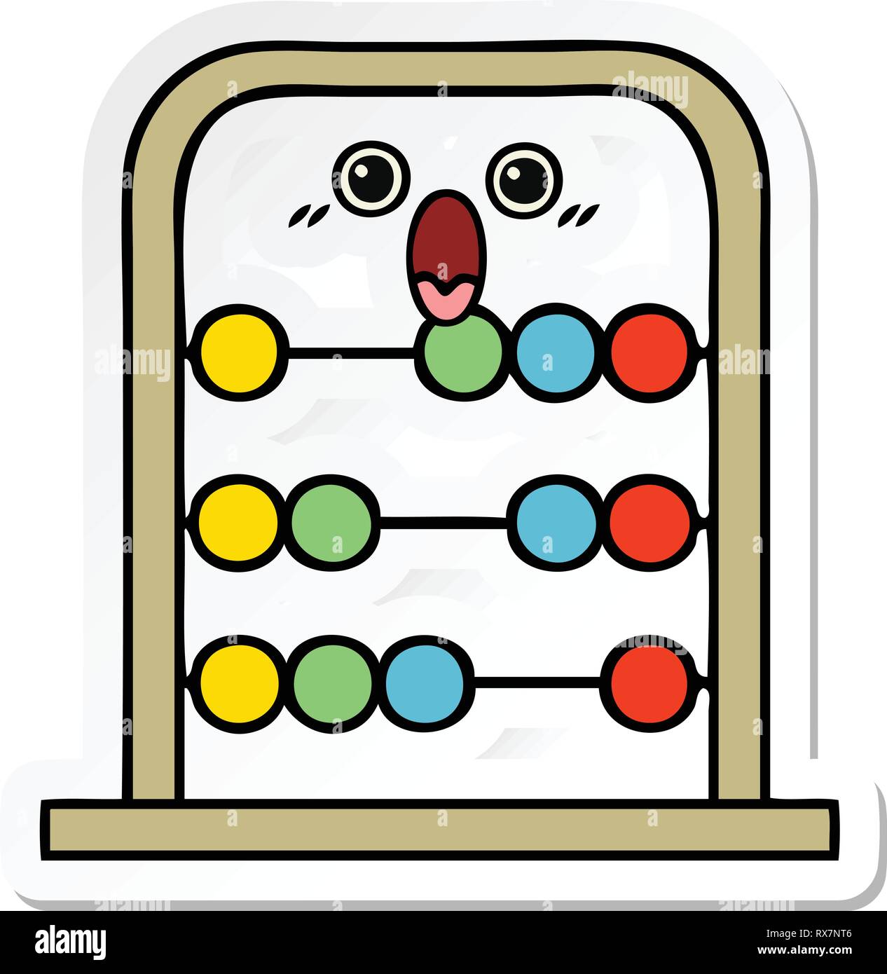 sticker of a cute cartoon abacus Stock Vector Image & Art - Alamy