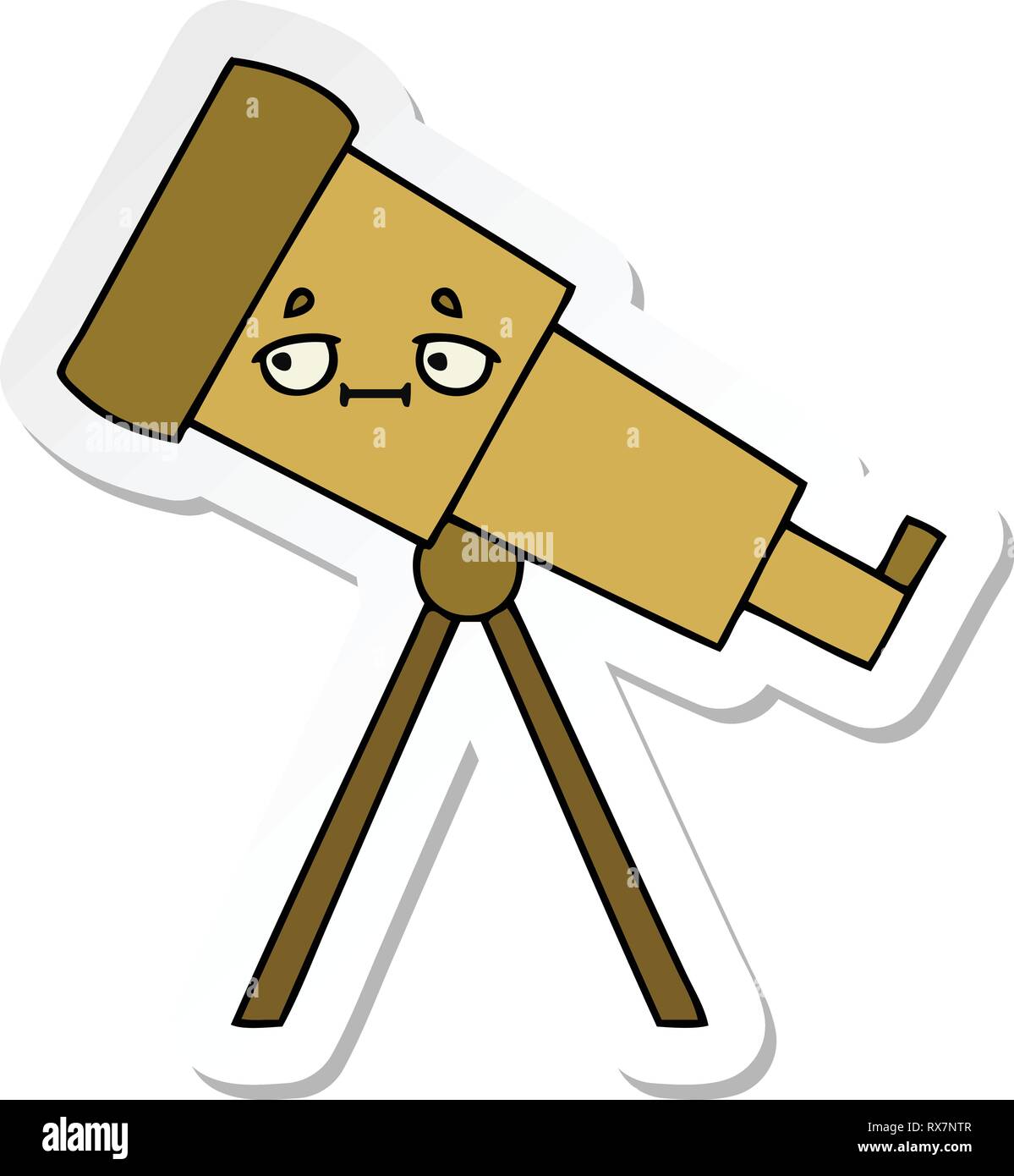 sticker of a cute cartoon telescope Stock Vector Image & Art - Alamy