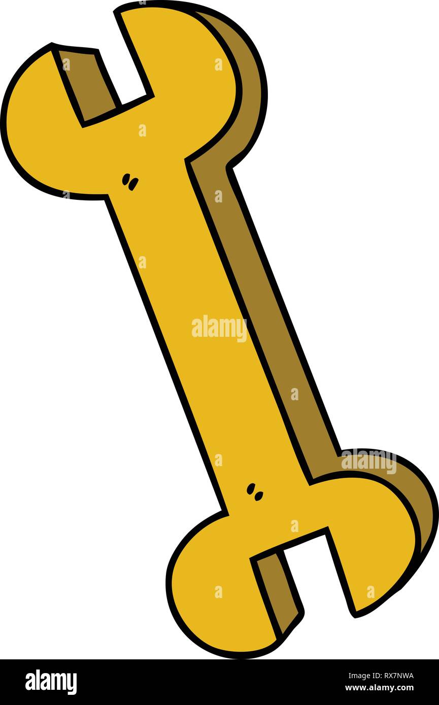 hand drawn quirky cartoon spanner Stock Vector Image & Art - Alamy