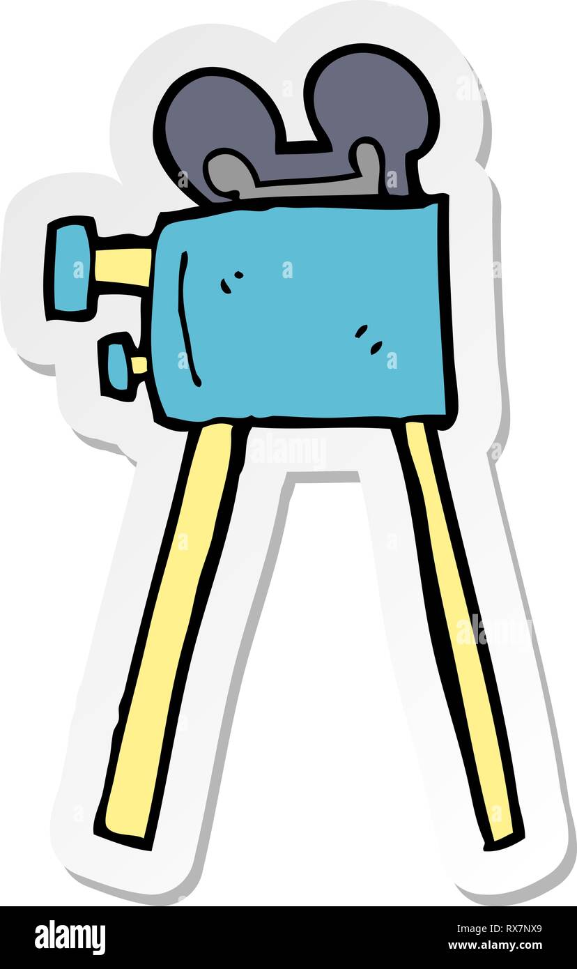 sticker of a cartoon movie camera Stock Vector Image & Art - Alamy