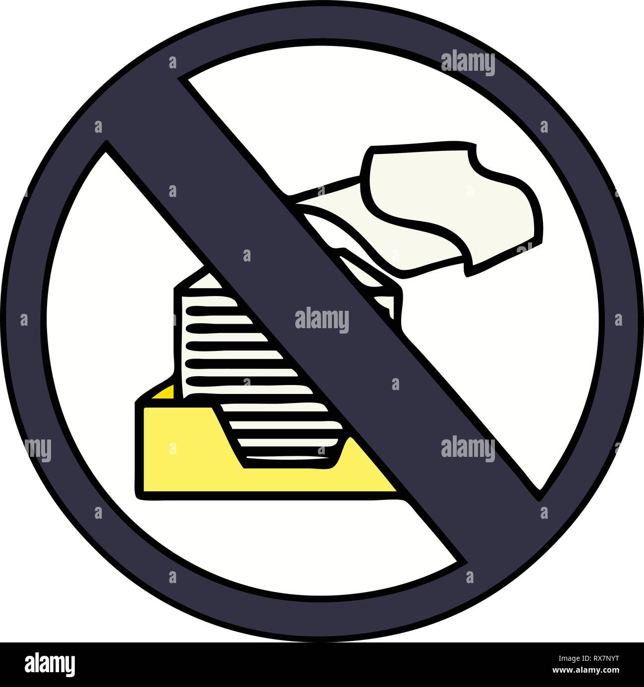 cute cartoon of a paper ban sign Stock Vector Image & Art - Alamy