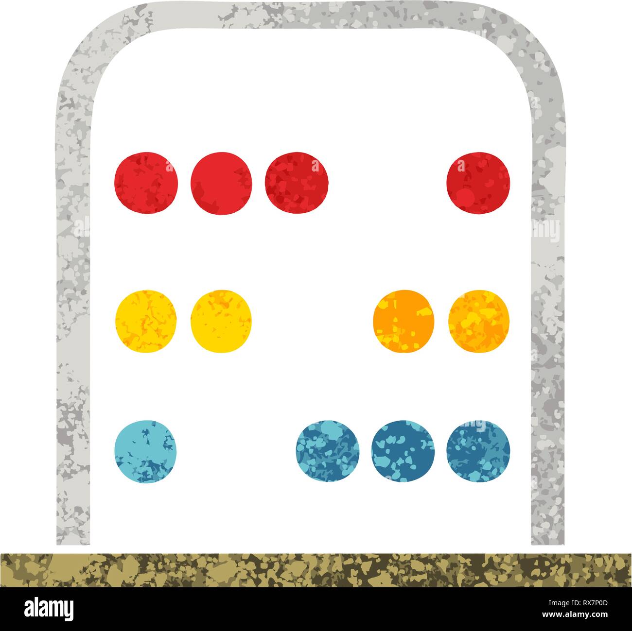 retro illustration style cartoon of a maths abacus Stock Vector Image ...