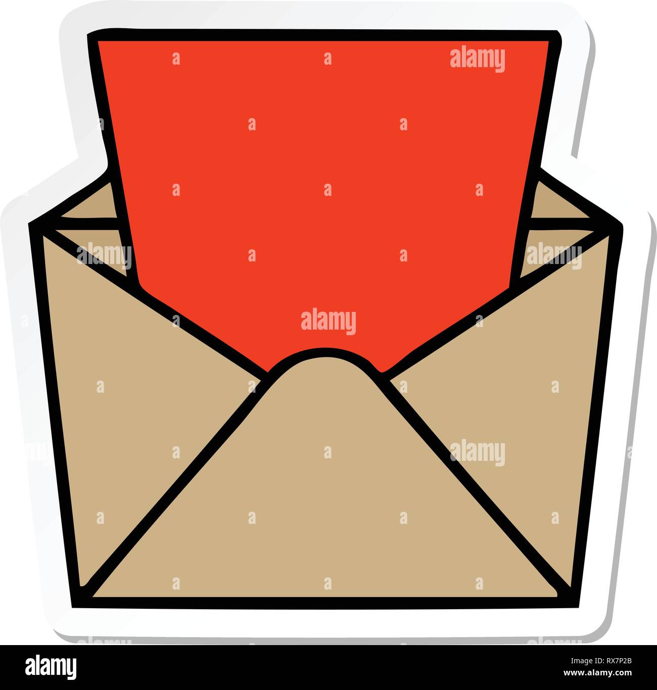 sticker of a quirky hand drawn cartoon letter and envelope Stock Vector ...