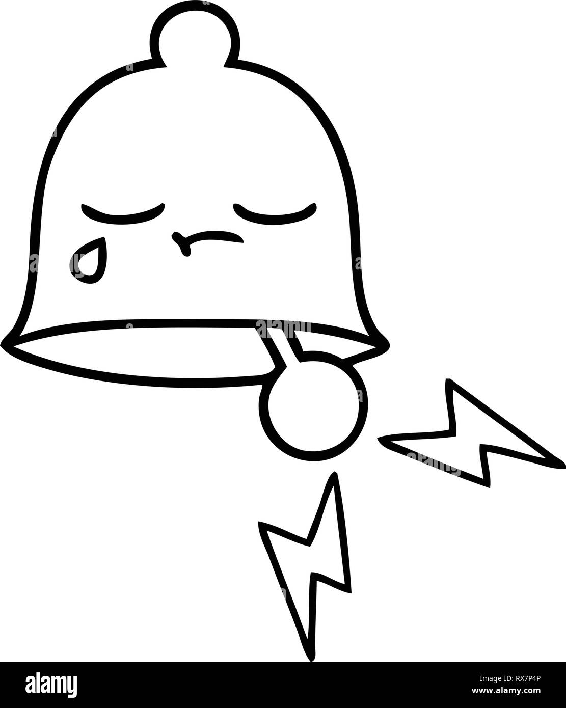 line drawing cartoon of a ringing bell Stock Vector Image & Art - Alamy