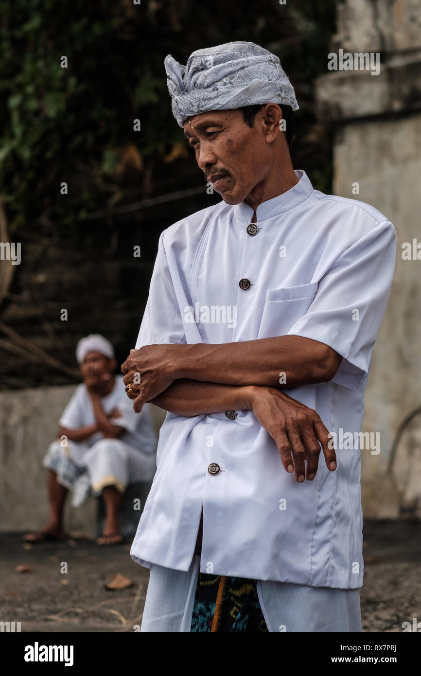 Balinese religious beach ceremony, Tabanan, Bail, Indonesia Stock Photo ...