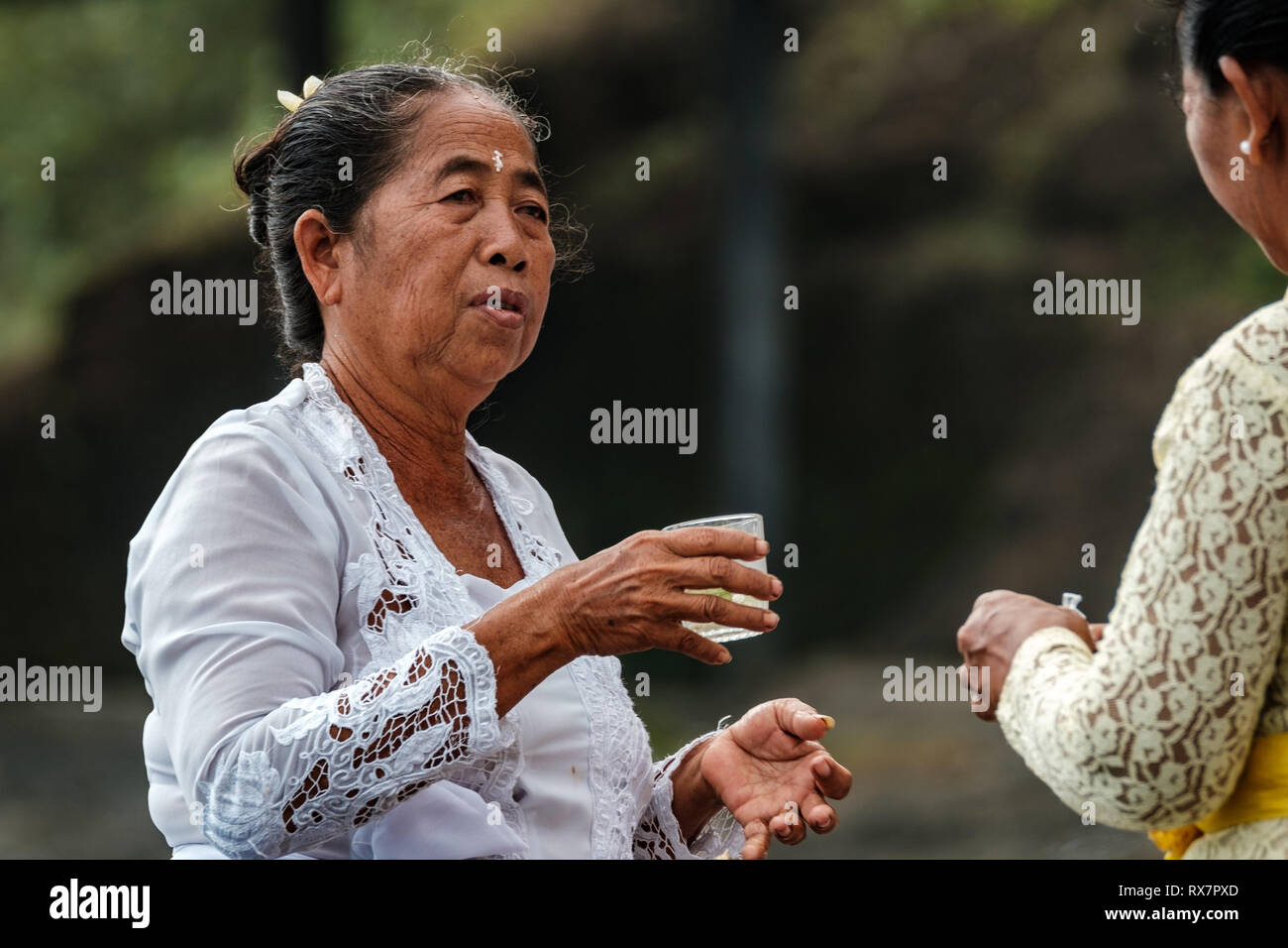 Balinese religious beach ceremony, Tabanan, Bail, Indonesia Stock Photo ...