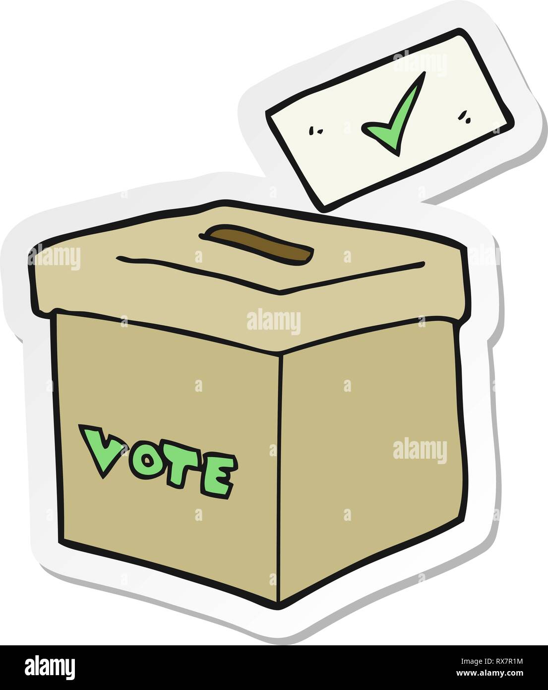 sticker of a cartoon ballot box Stock Vector Image & Art - Alamy