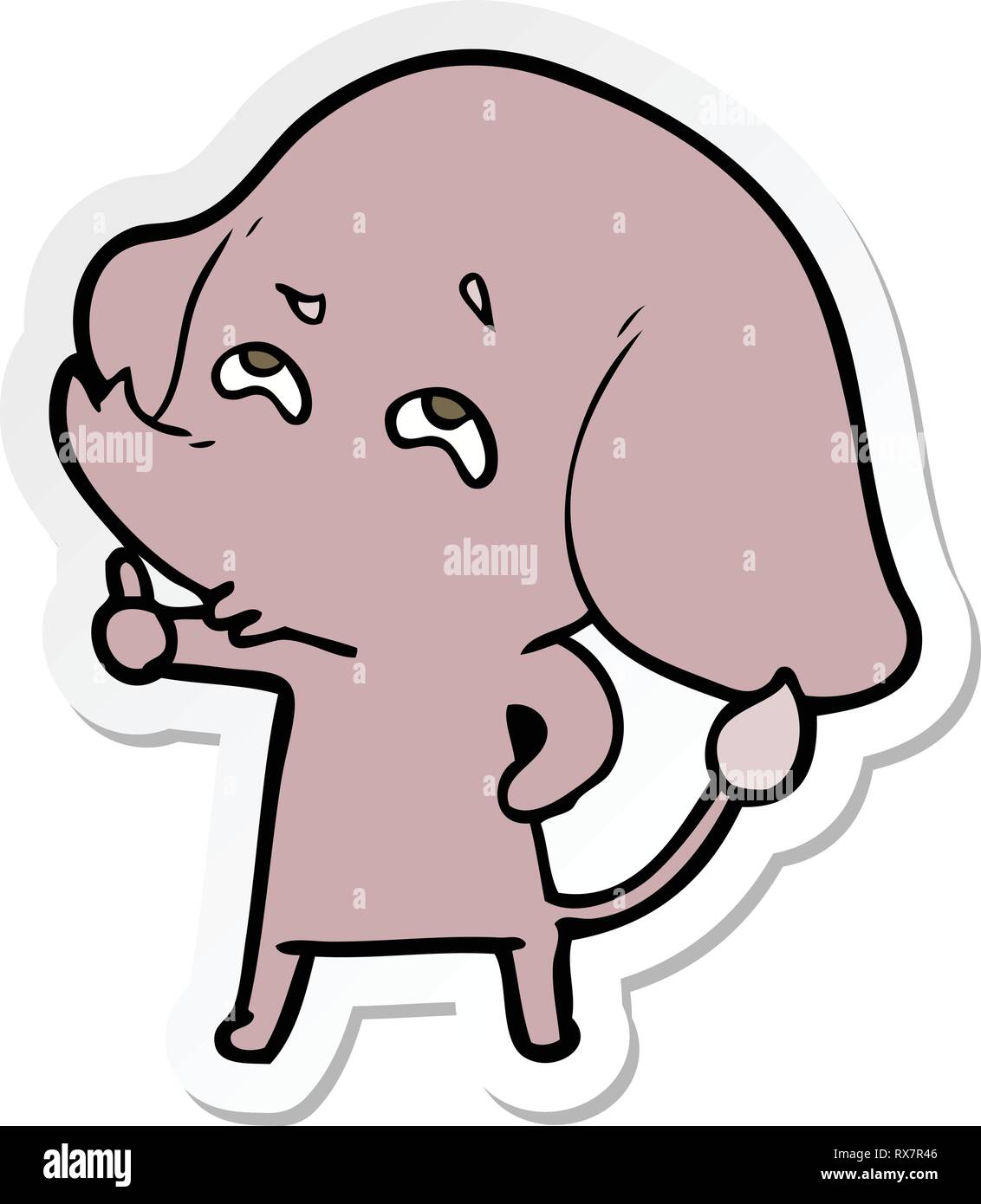 sticker of a cartoon elephant remembering Stock Vector Image & Art - Alamy