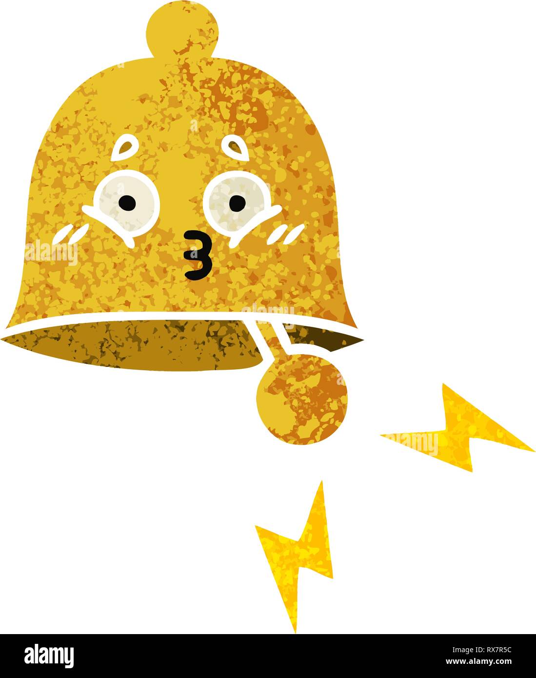 retro illustration style cartoon of a ringing bell Stock Vector Image ...