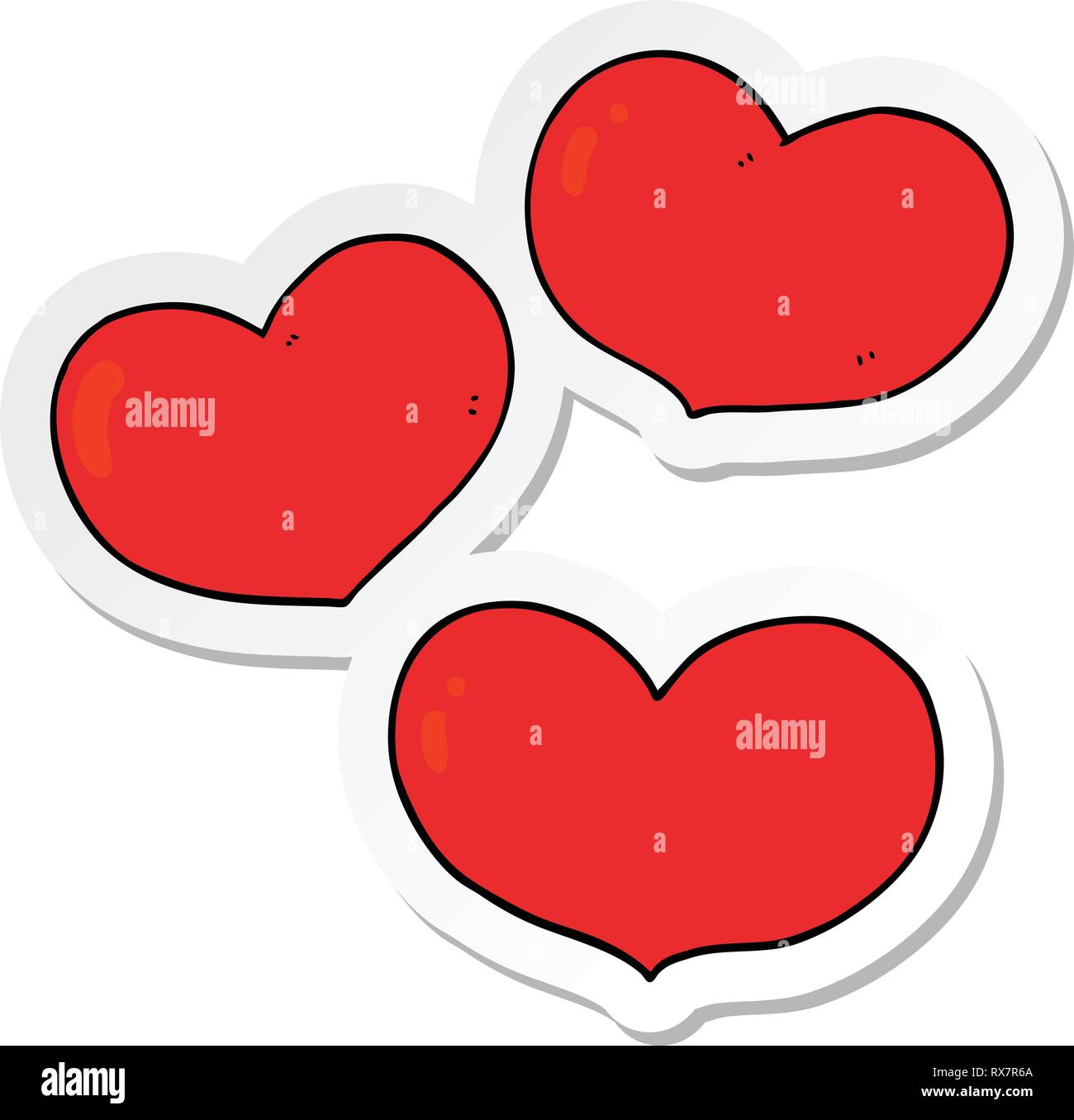 sticker of a cartoon love hearts Stock Vector Image & Art - Alamy