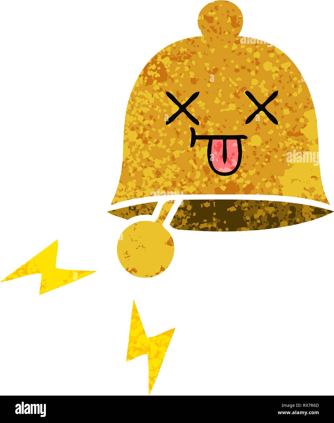 retro illustration style cartoon of a ringing bell Stock Vector Image ...