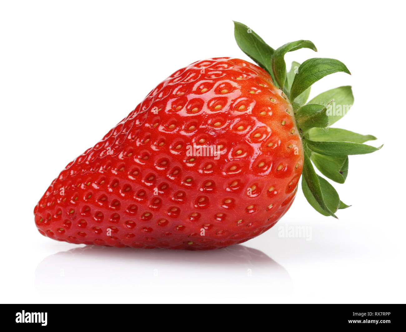 Single strawberry isolated on white background Stock Photo - Alamy