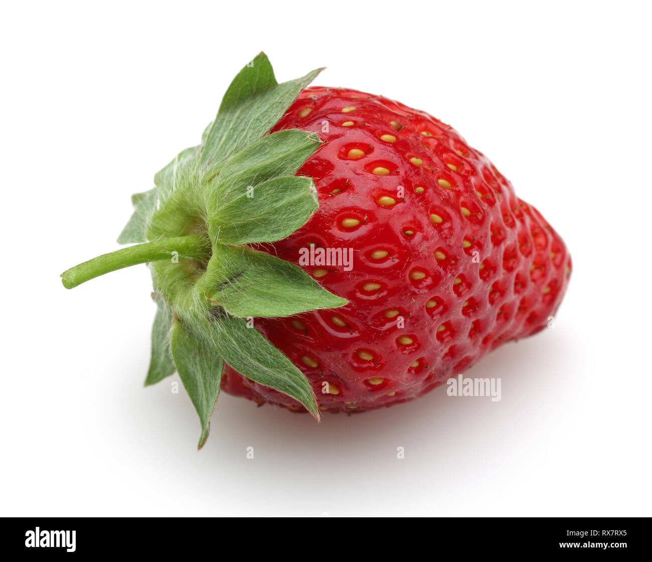 Single strawberry isolated on white background Stock Photo - Alamy