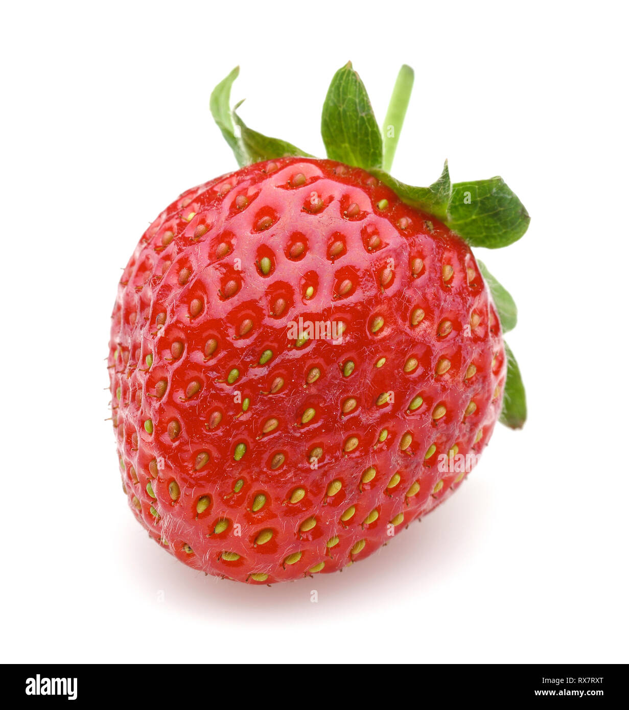 Single strawberry isolated on white background Stock Photo - Alamy