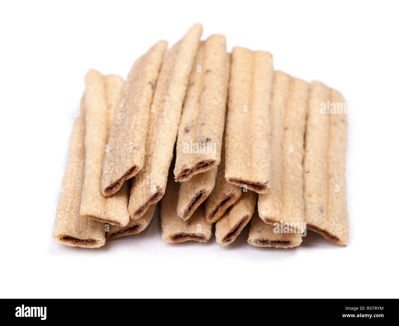 Heap of crispy sticks isolated on white background Stock Photo - Alamy