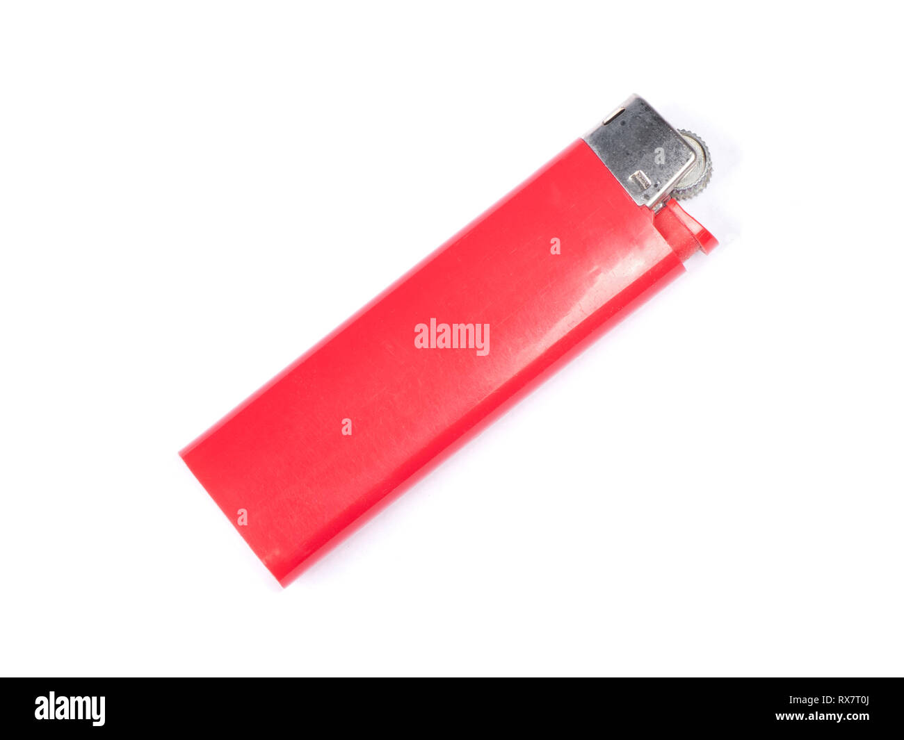 Red plastic gas disposable lighter isolated on white background Stock ...