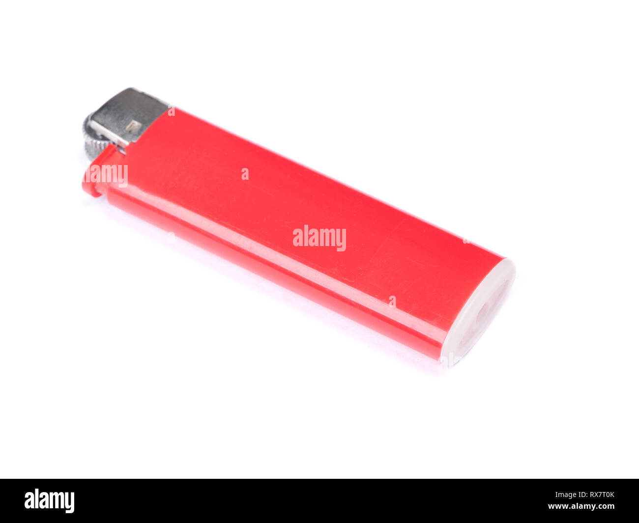 Red plastic gas disposable lighter isolated on white background Stock ...