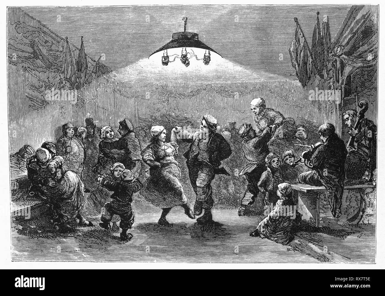 Men women gather in Black and White Stock Photos & Images - Alamy