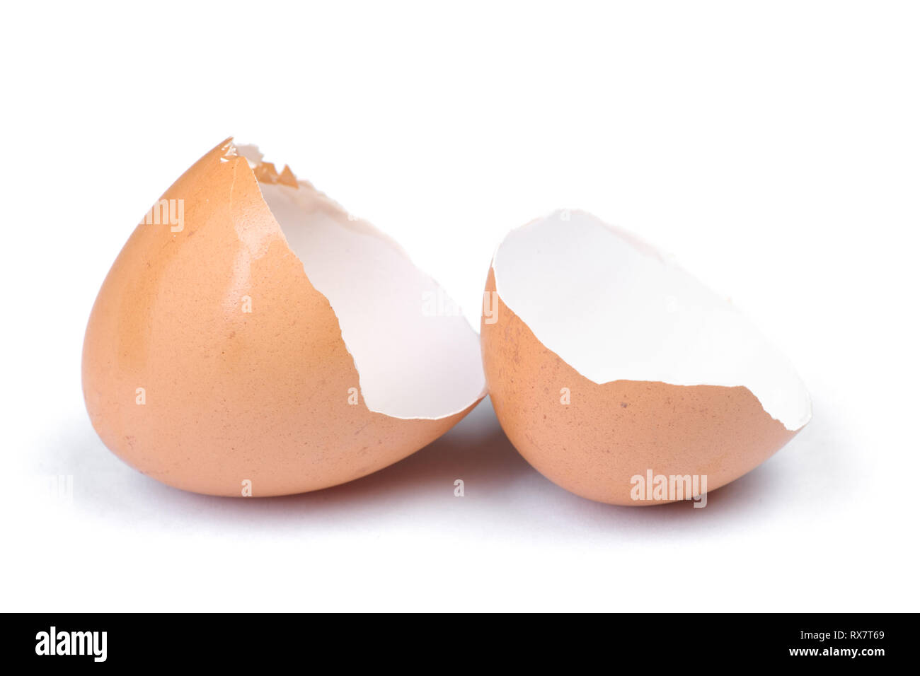 Broken egg shell isolated on white background Stock Photo - Alamy