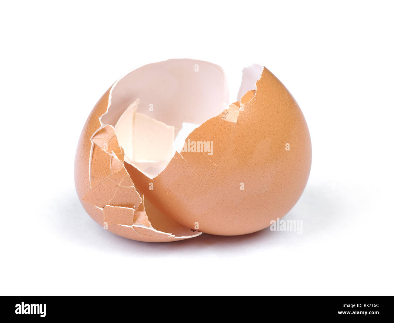 Broken egg shell isolated on white background Stock Photo - Alamy