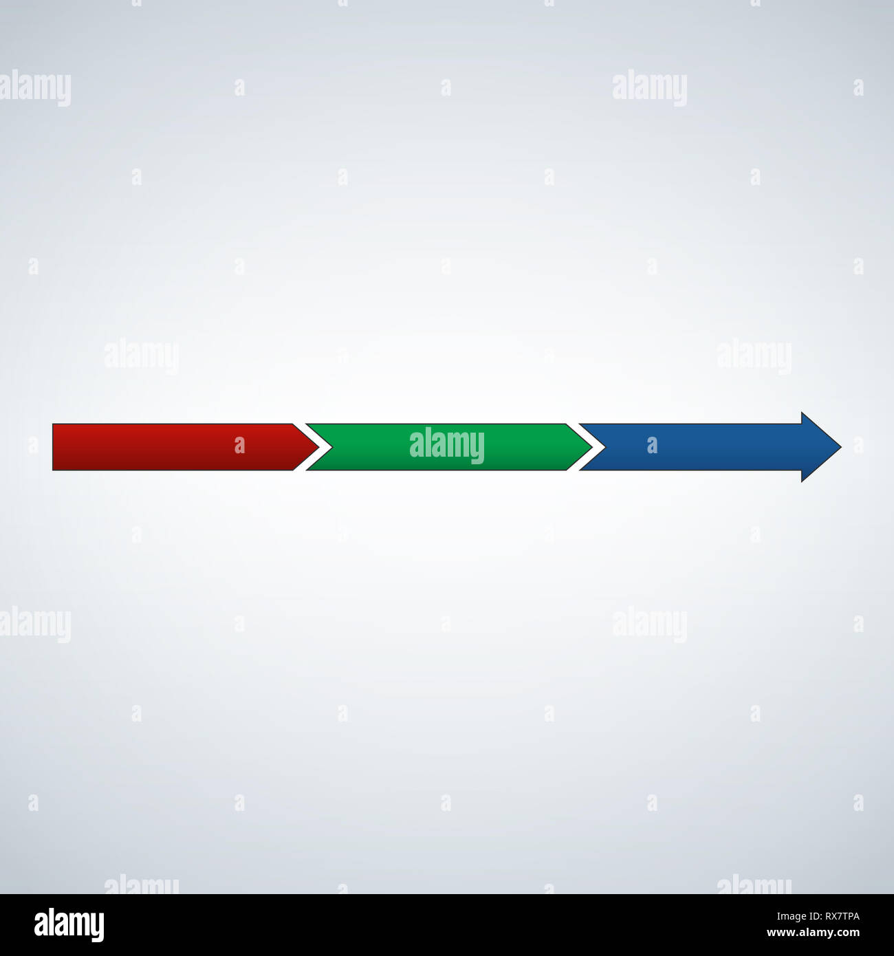 Three section colored linear arrow. Template infographics Stock Photo ...