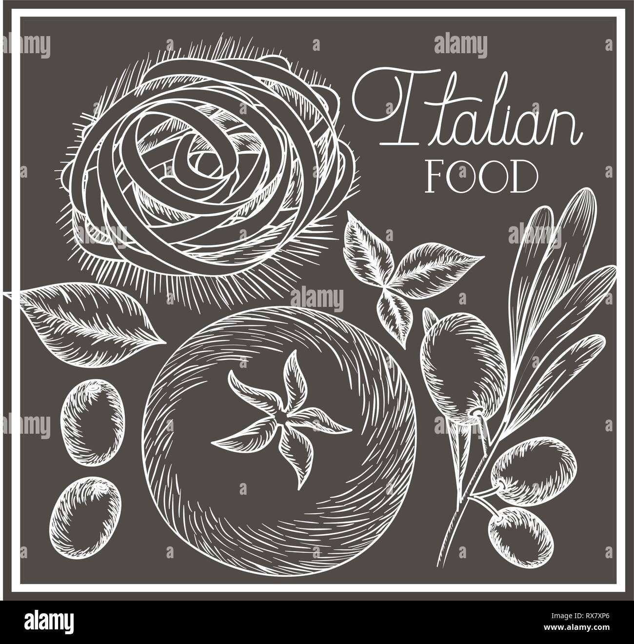 Italian tasty pasta tomatoes Stock Vector Images - Alamy