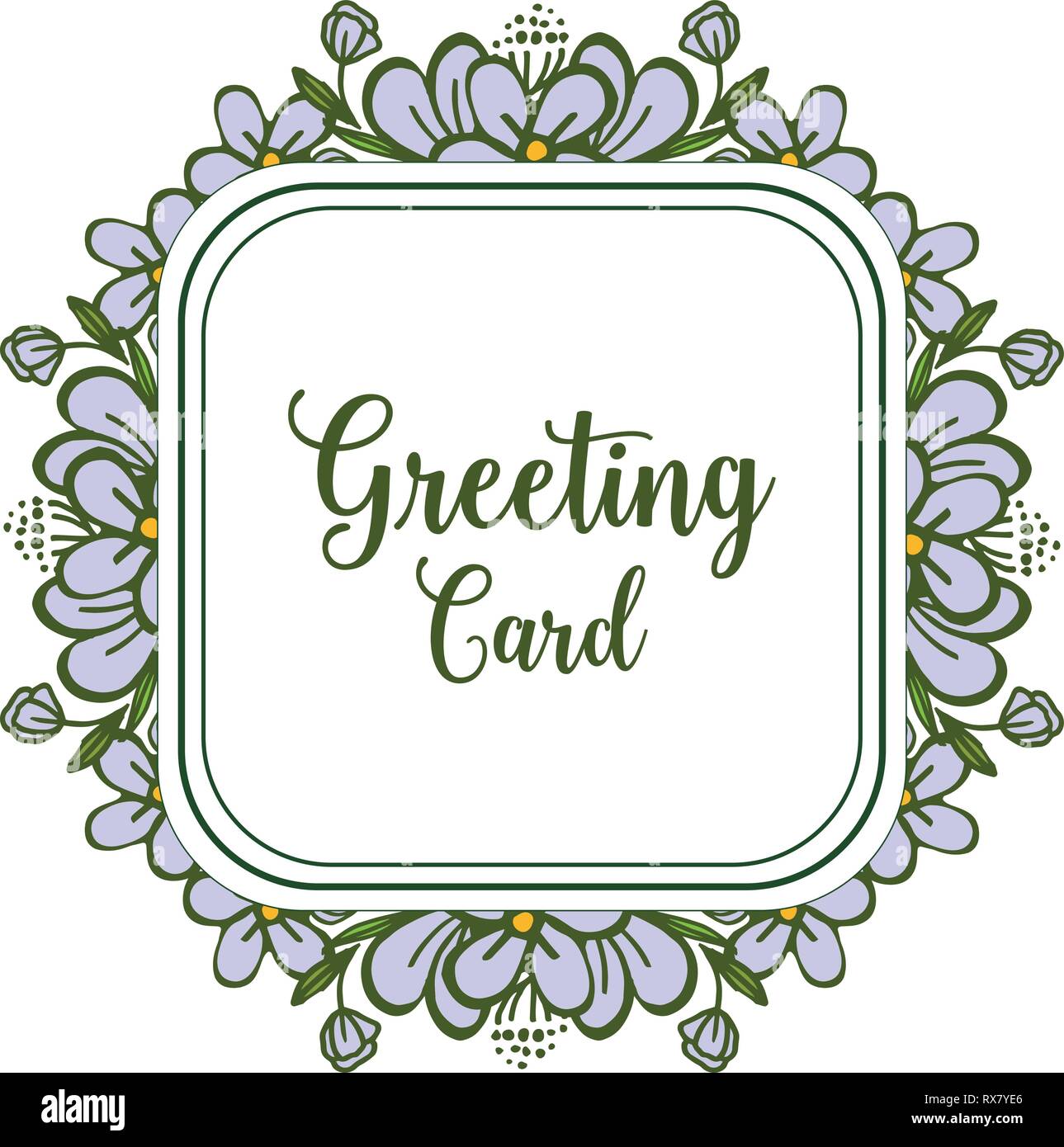 Vector illustration beautiful purple wreath frame for lettering ...