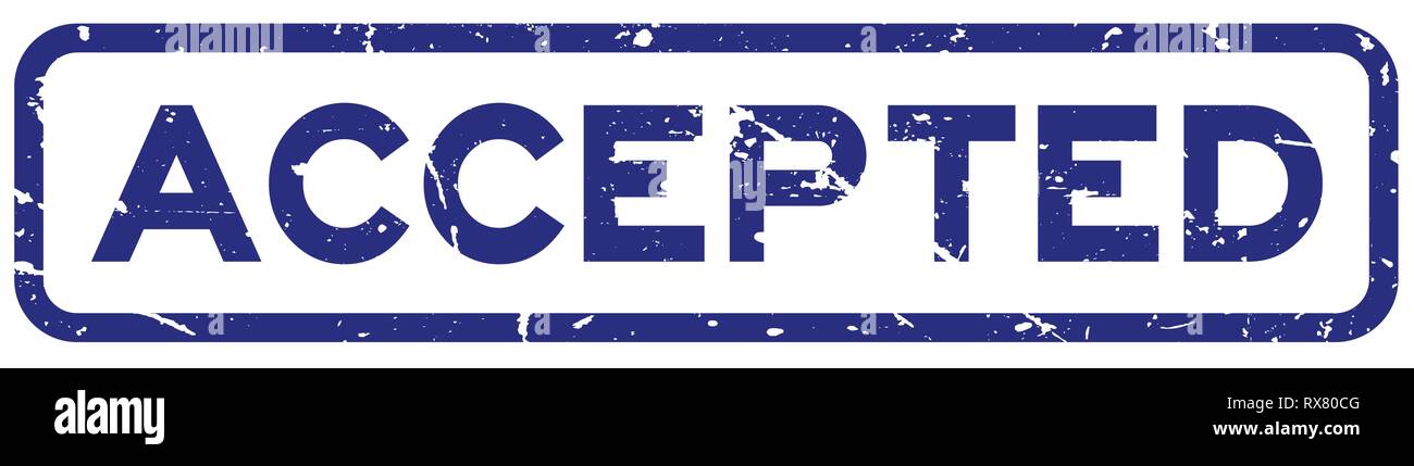 Grunge blue accepted word square rubber seal stamp on white background Stock Vector Image & Art ...