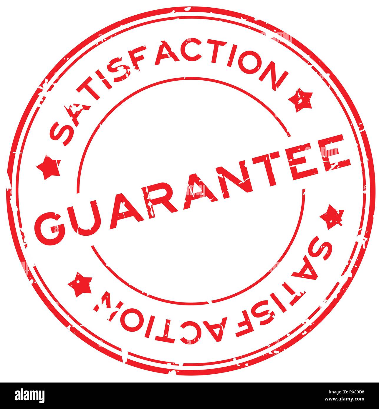 Grunge red guarantee satisfcation round rubber seal stamp on white background Stock Vector Image ...