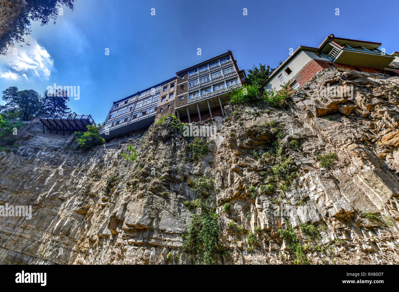 Balconies and streets of the Old Town in Tbilisi Georgia Stock Photo ...