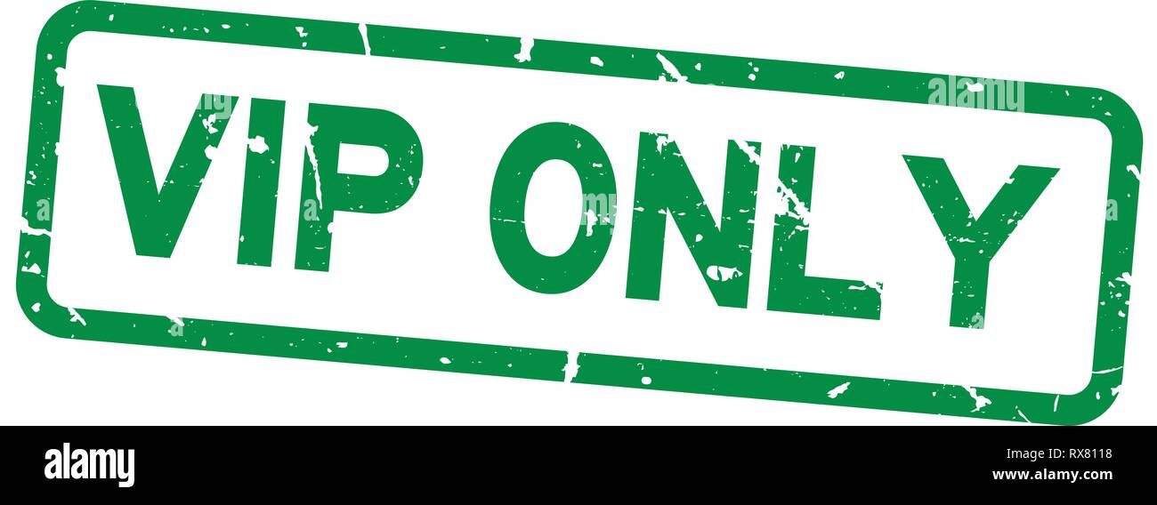 Grunge green VIP only wording square rubber seal stamp on white background Stock Vector Image ...