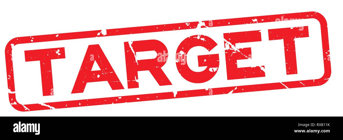 Grunge red target word square rubber seal stamp on white background ...