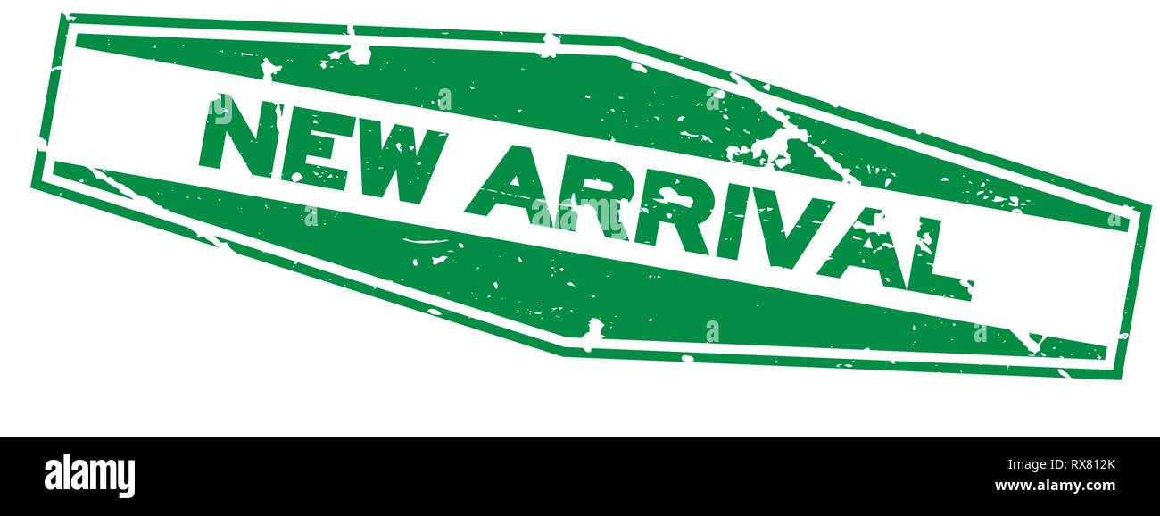 Grunge green new arrival word hexagon rubber seal stamp on white background Stock Vector Image ...