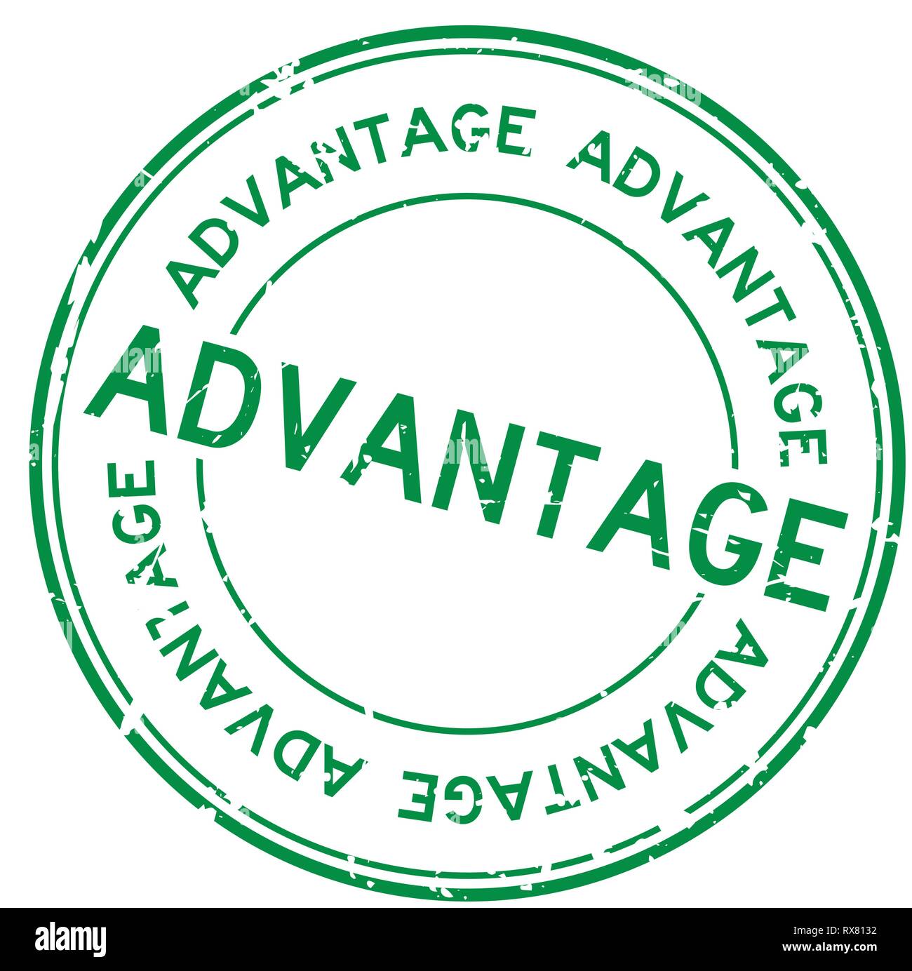 Grunge green advantage wording round rubber seal stamp on white background Stock Vector Image ...
