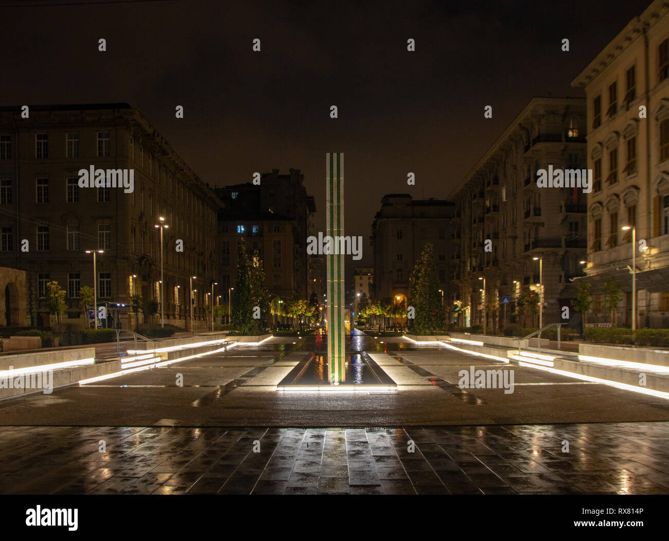 daniel buren architectures at Piazza Verdi, La Spezia, Italy Stock ...