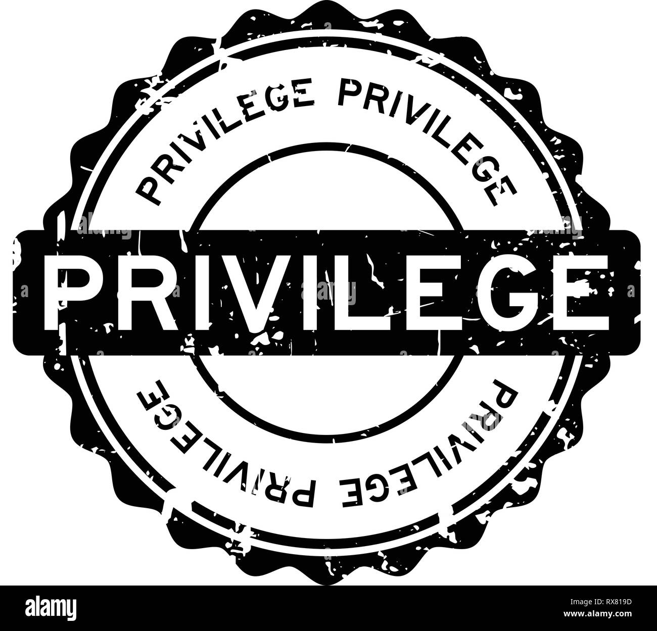 Grunge privilege round rubber seal stamp on white background Stock ...