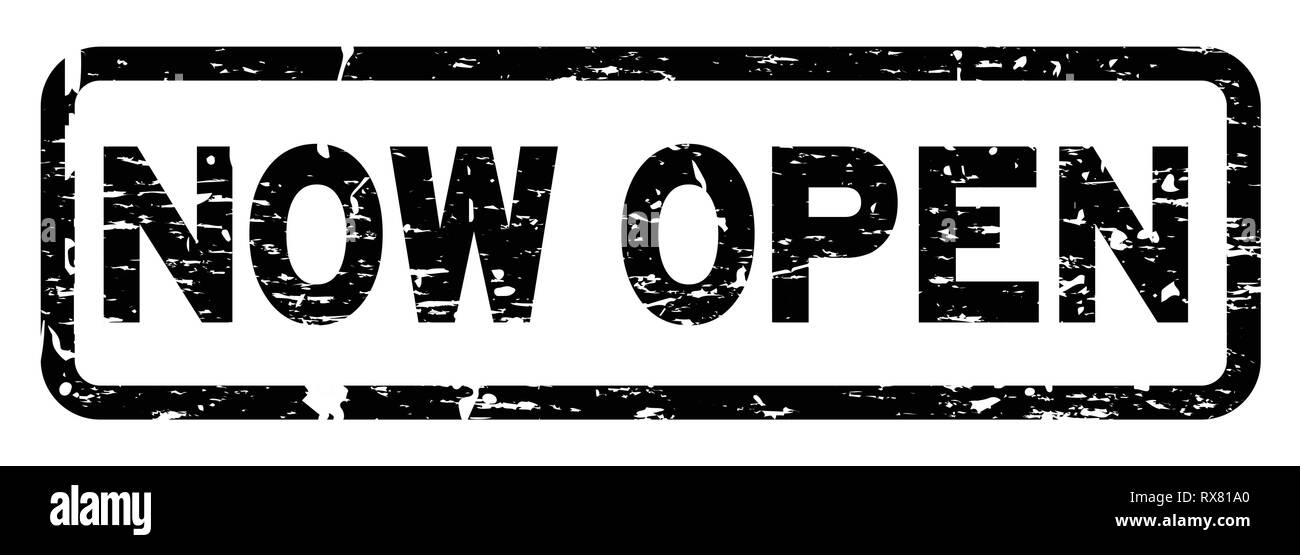 Grunge black now open square rubber seal stamp on white background Stock Vector Image & Art - Alamy