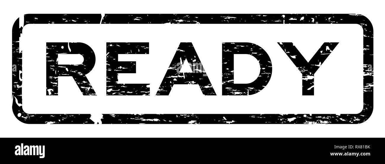Grunge black ready square rubber seal stamp on white background Stock ...