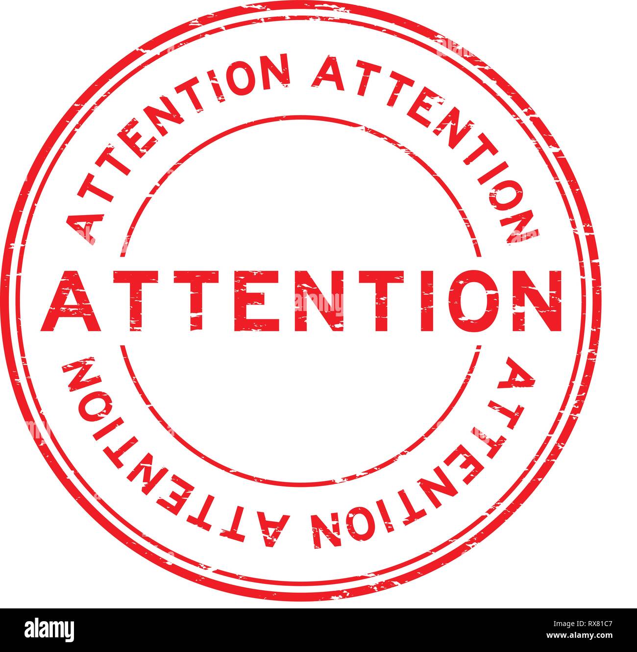 Grunge red attention round rubber seal stamp on white background Stock Vector Image & Art - Alamy